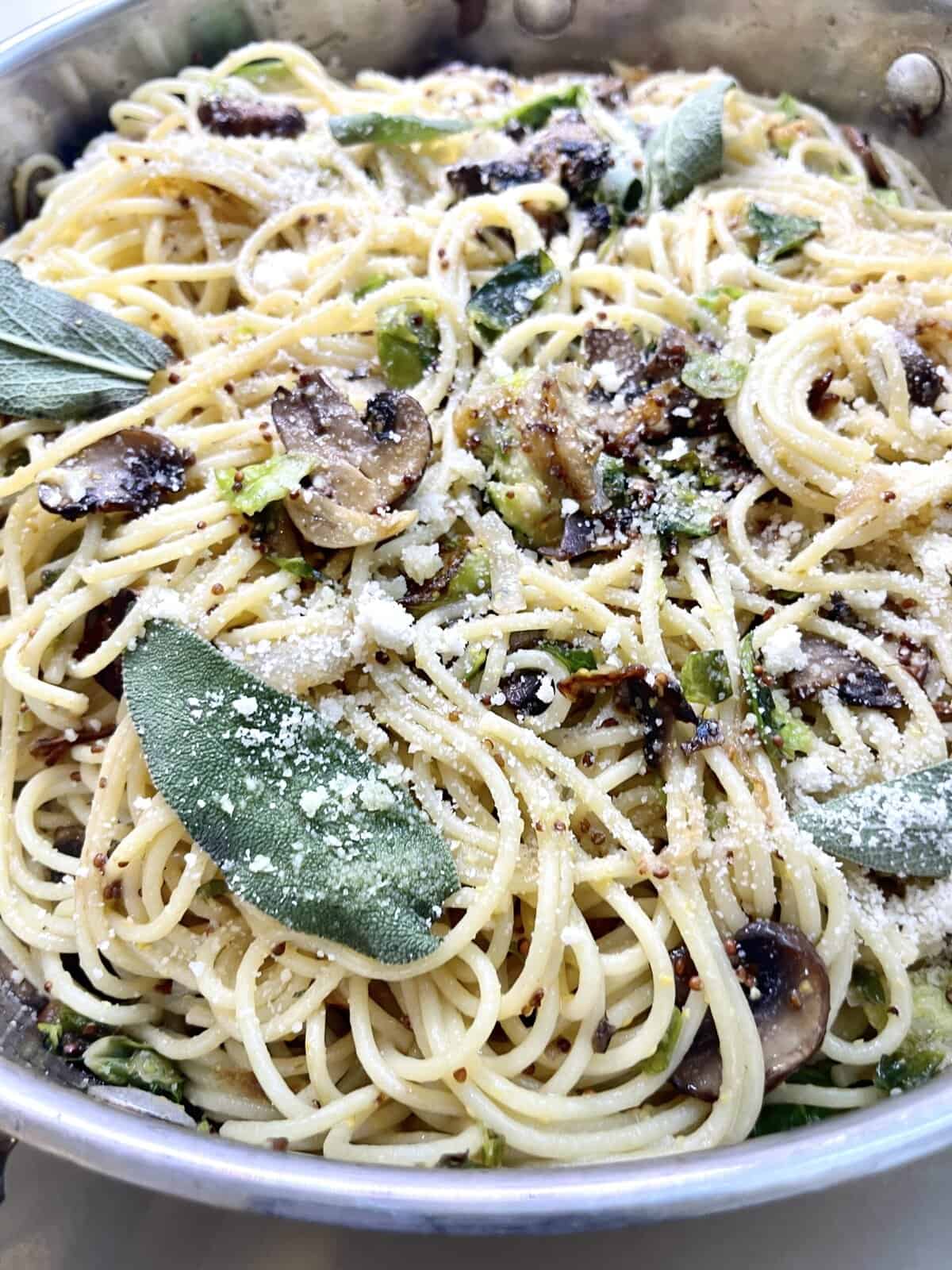 Mushroom Dijon Mustard Spaghetti - Make Pure Thy Heart