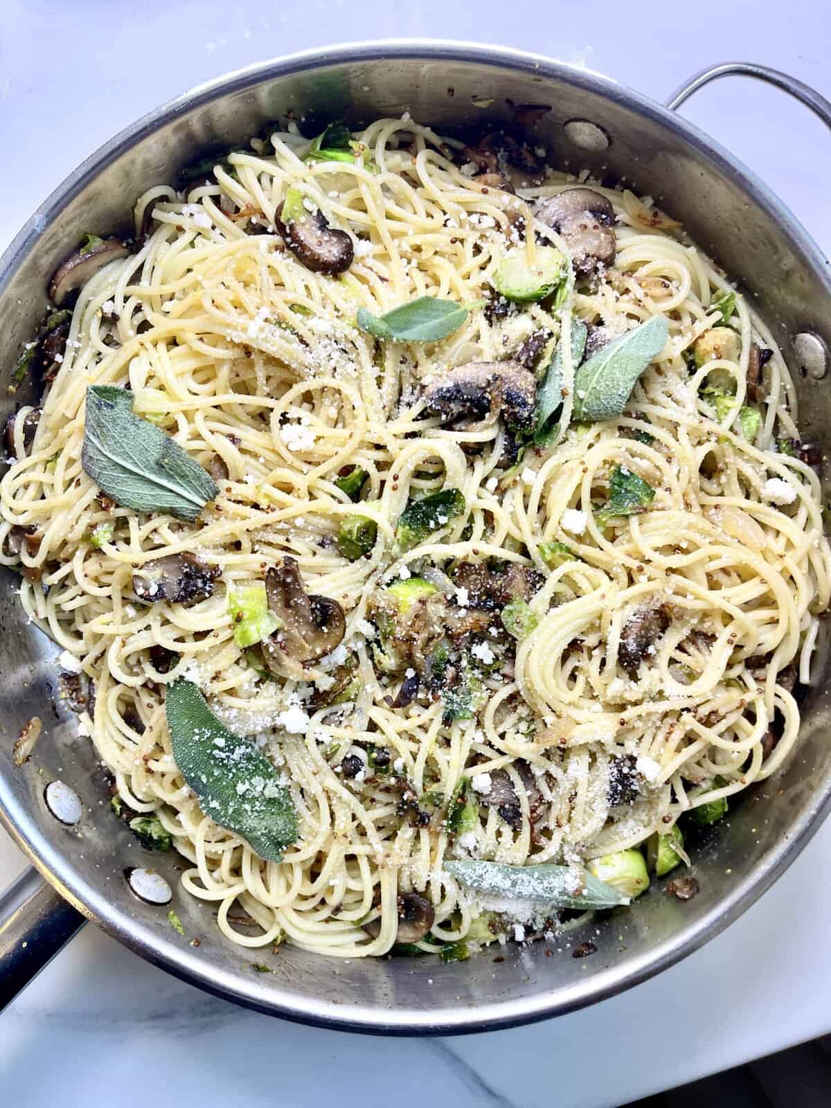 Mushroom Dijon Mustard Spaghetti - Make Pure Thy Heart