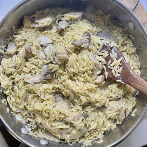 Easy Vegan Cheesy Mushrooms Risoniotto Recipe - Make Pure Thy Heart