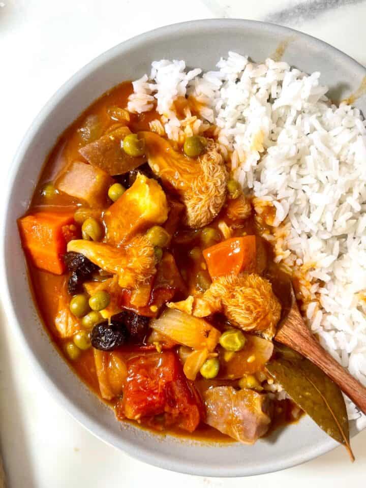 Vegan Filipino Menudo Using Lion’s Mane Mushrooms - Make Pure Thy Heart