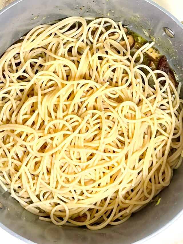 Shiitake Mushroom, Lemon & Garlic Spaghetti - Make Pure Thy Heart