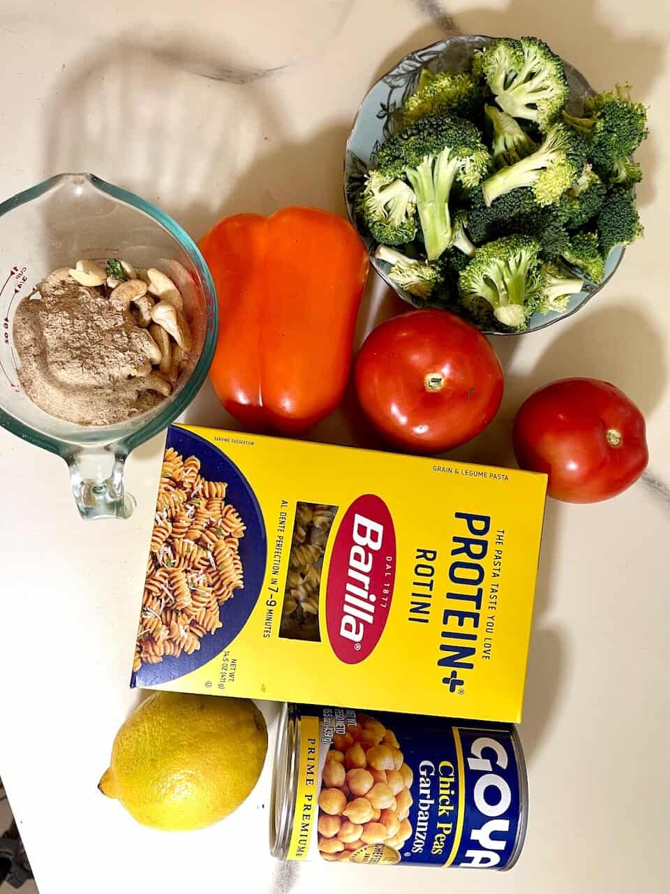 High-Protein Rotini with Tray-Baked Veggies & Creamy Lemon Cashew Sauce ...
