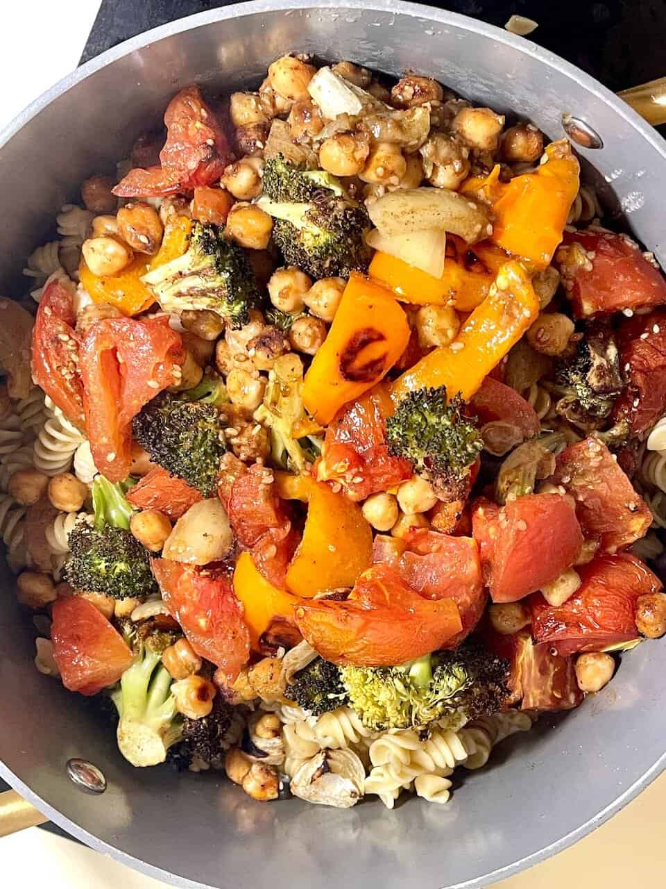 High-Protein Rotini with Tray-Baked Veggies & Creamy Lemon Cashew Sauce ...